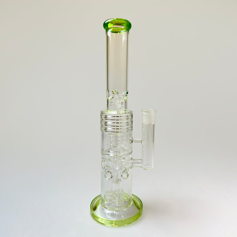 HALO PERC GREEN - 18MM DOUBLE CHAMBER GLASS BUBBLER